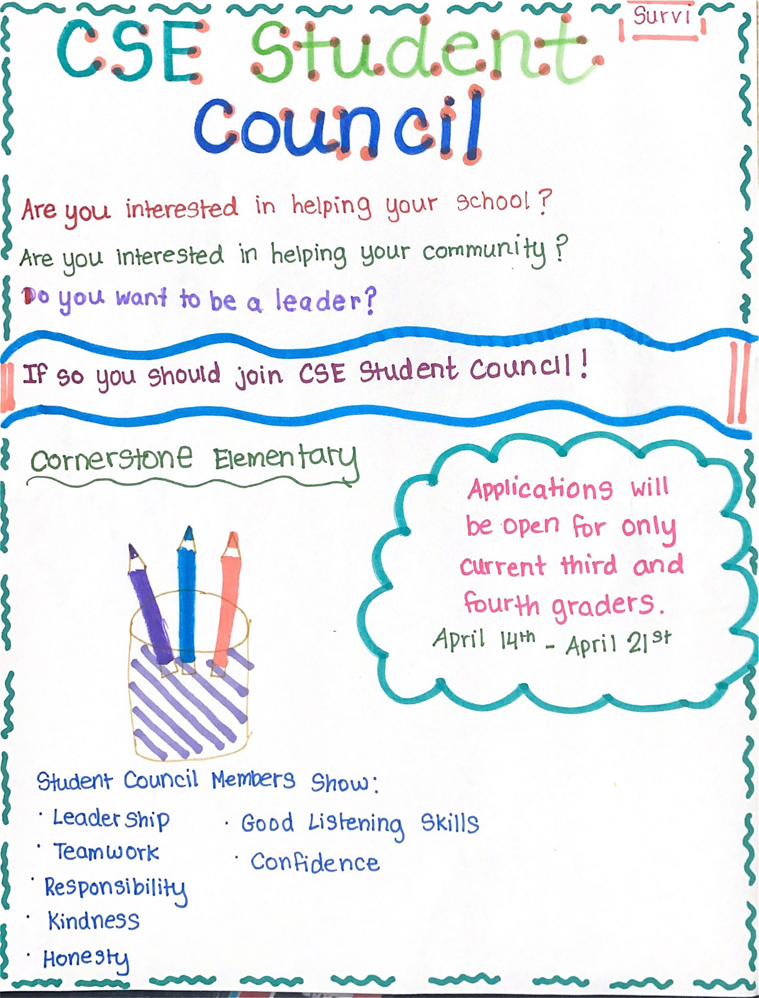 Elementary School Student Council Posters