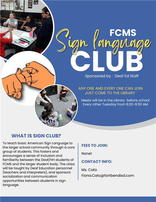 Sign Club / FCMS Sign Club flyer