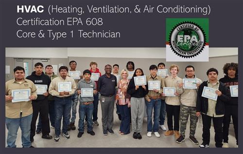 HVAC Students Earn Industry Certification from EPA