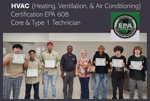 HVAC Students Earn Industry Certification from EPA