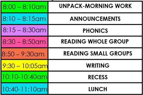 Kelley, Natalie / Daily Schedule