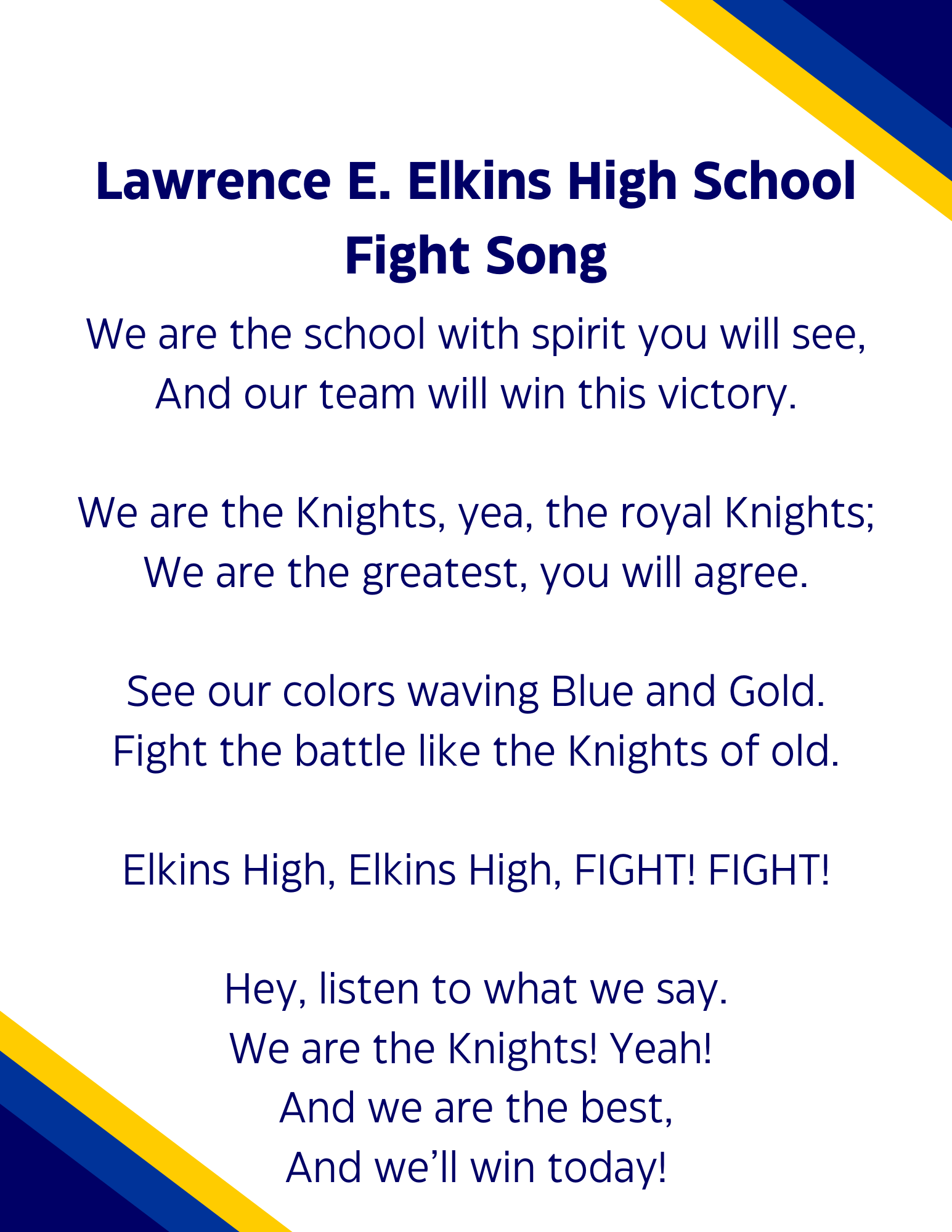 About Elkins / Fight Song