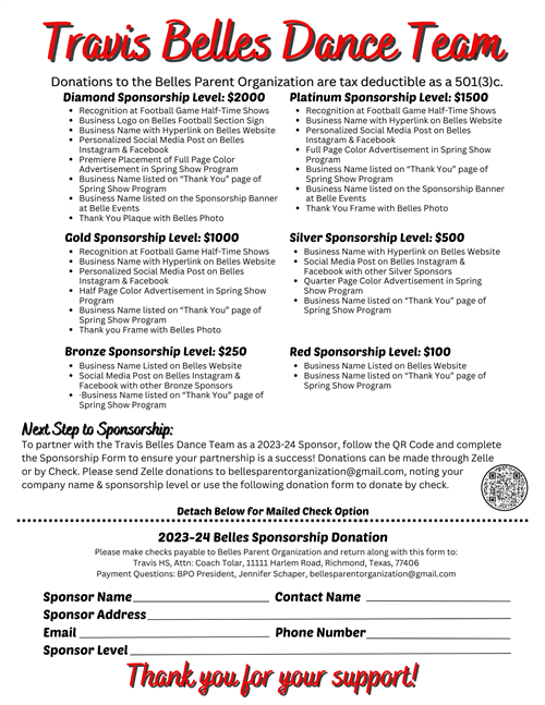 Dance Team / How Do I Become a Sponsor of the Belles Dance Team?