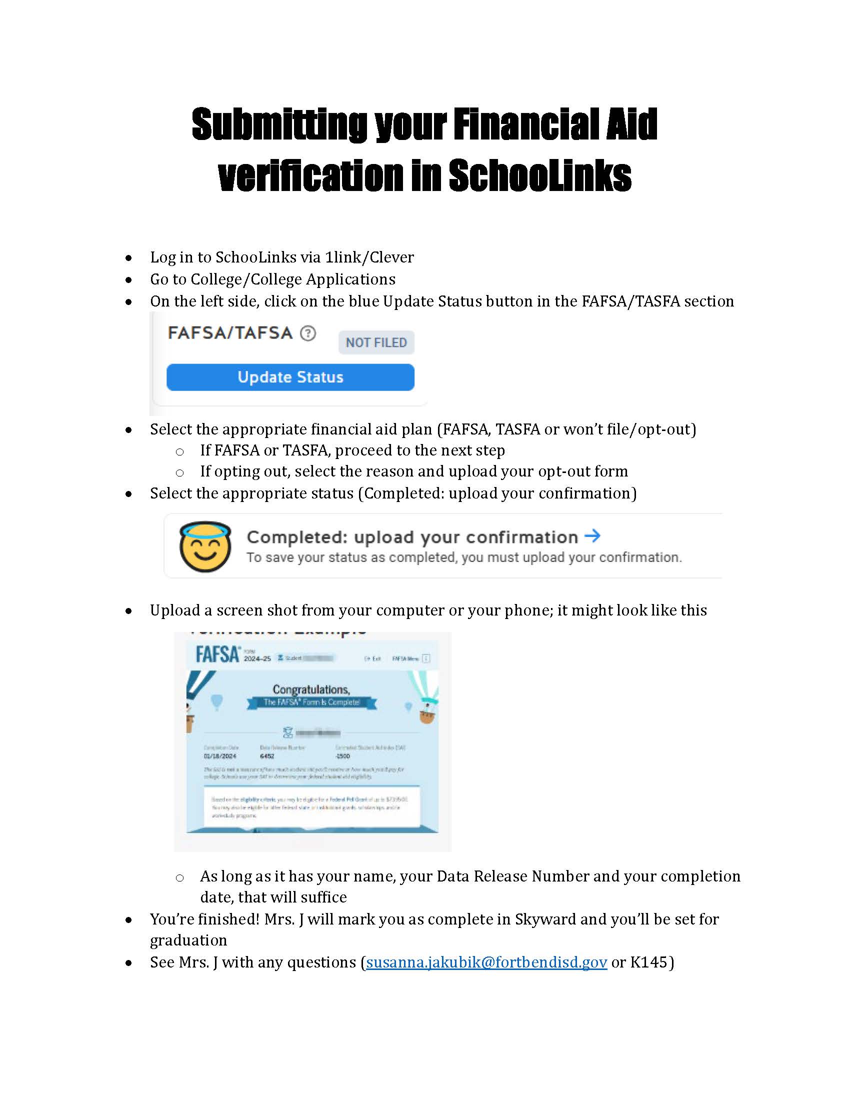 College and Career Readiness / Submitting Financial Aid Verification in ...