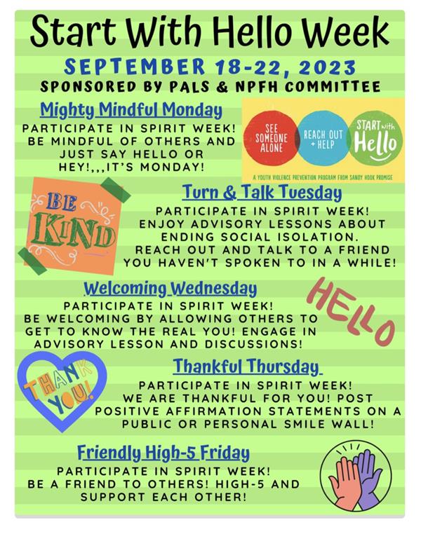 No Place for Hate / Activity: Start With Hello