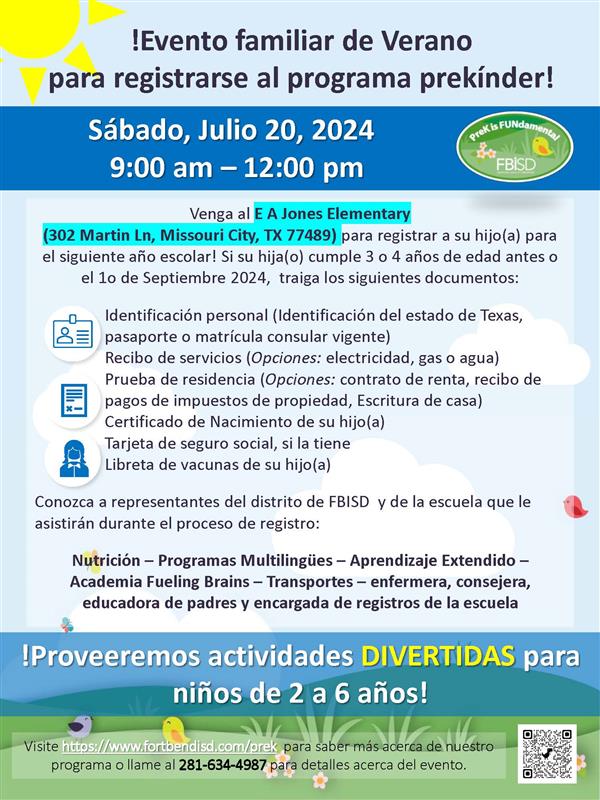 Early Childhood / Registration Events (In Schools and Online)